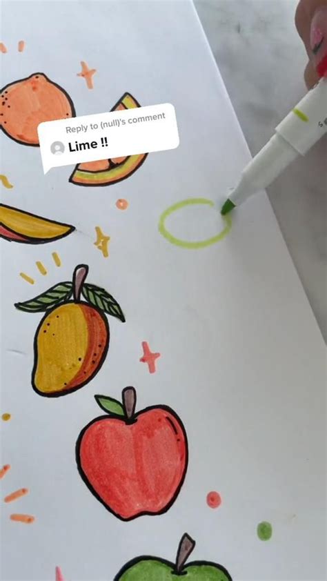 How To Draw A Lime Lime Drawing Tutorial Fruit Drawing Ideas DIY Fruit Art Summer Crafts