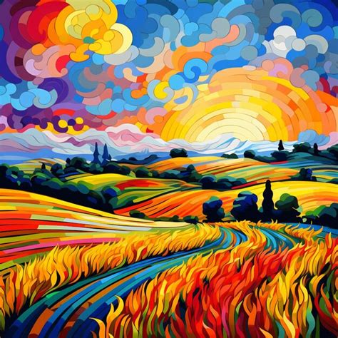 Premium Ai Image The Vibrant Canvas Crop Fields As An Artists
