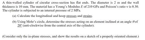 Solved A Thin Walled Cylinder Of Circular Cross Section Has