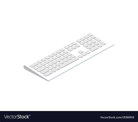 White Wireless Keyboard Isometric 3d Icon Vector Image