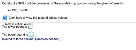 Solved Construct A 99 Confidence Interval Of The Population