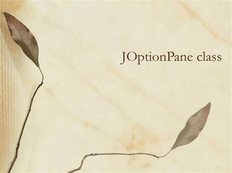 Joptionpane Class