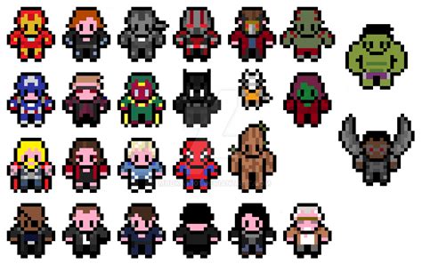 Pixel Marvel Cinematic Universe Heroes Sprites By Mudkat101 On DeviantArt