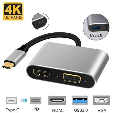 Jual Adapter Converter Usb Type C To Hdmi Vga Usb 3 0 Pd Charging 4k 87w Di Seller Velvet Store