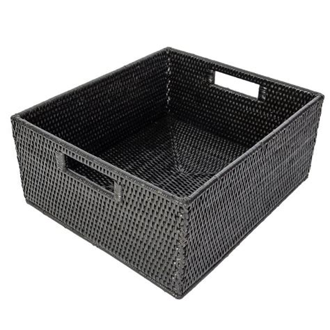 Artifacts Trading Co Rectangular Basket With Cutout Handles The Container Store