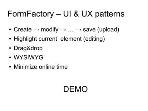 Formfactory Building Interactive Web Applications Ppt