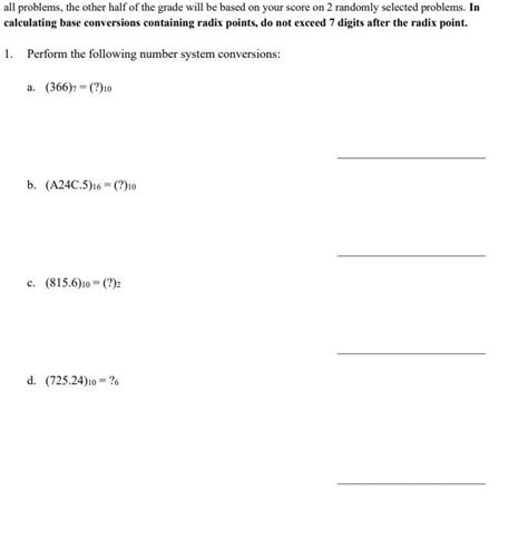 Solved All Problems The Other Half Of The Grade Will Be