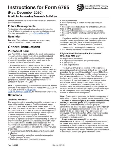 Download Instructions For Irs Form 6765 Credit For Increasing Research