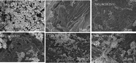 A Sem Observation Of Tio2 Ac Composites And B Edx Mapping Of Download Scientific Diagram