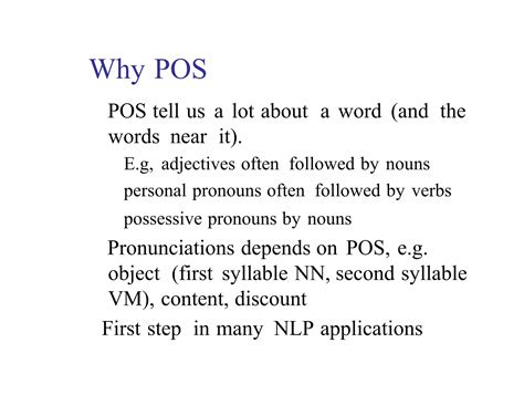 Natural Language Processing Parts Of Speech Tagging Its Classes And