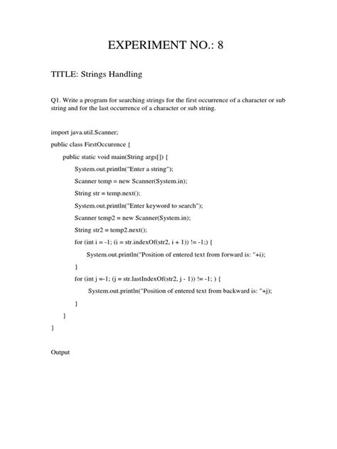 experiment no 8 title strings handling pdf thread computing integer computer science