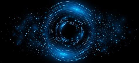 Premium Vector Digital Circles With Blue Glowing Dots And Scifi Hud Circle Big Data