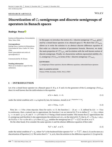 Discretization Of C0 C 0 ‐semigroups And Discrete Semigroups Of Operators In Banach Spaces