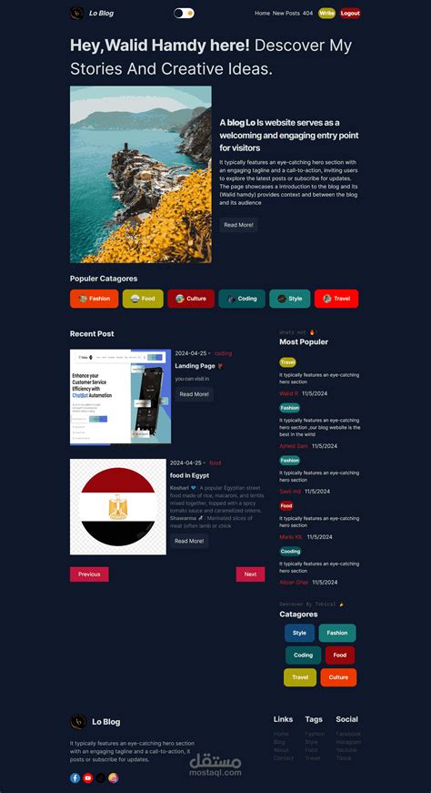 Full Stack Blog Next Js مستقل