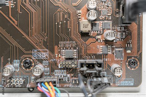 Fotka „microcircuits Electronic Tracks Capacitors And Microelectronics On A Printed Circuit