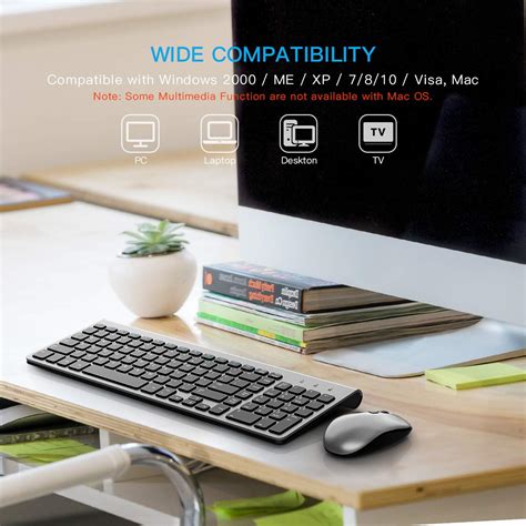 Wireless Keyboard Mouse Combo Wisfox 24ghz Slim Fullb08hn5j9mm