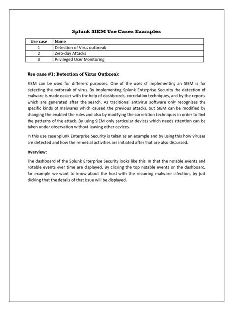 Splunk Siem Use Cases Examples Pdf Windows Registry Malware