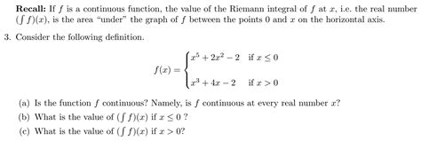 solved recall if f is a continuous function the value of