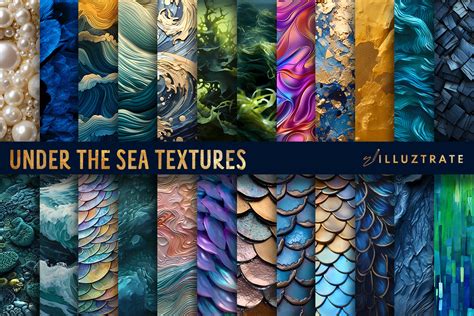 Under The Sea Digital Textures Ocean Gráfico Por Illuztrate