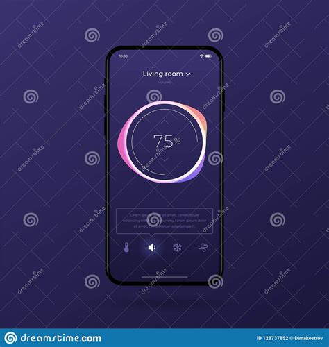Dashboard Ui And Ux Kit Control Center Design Temperature Control In The Room Stock Vector