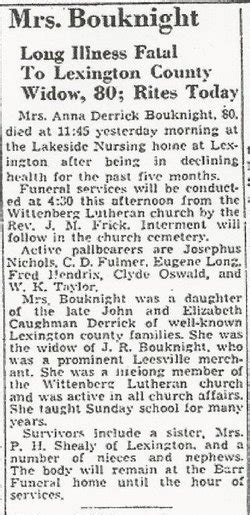 Anna Derrick Bouknight 1872 1952 Find A Grave Memorial