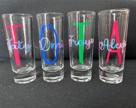 Personalized Shot Glasses Calligraphy Custom Tequila Shooter
