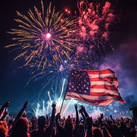 Free Fireworks And Flag Image Fireworks Celebration Flag Download