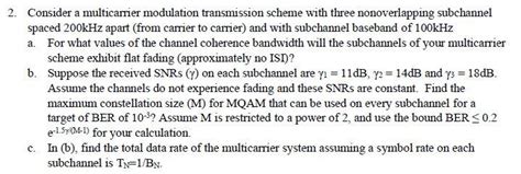 2 Consider A Multicarrier Modulation Transmission