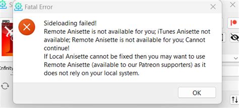 I Had The Following Error When Using Sideloading Please Help R