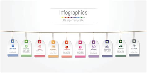 Infographic 10 옵션 부품 단계 일정 또는 프로세스 레이블 태그 개념 비즈니스 데이터에 대 한 요소를 디자인 합니다 벡터 일러스트입니다 10 11세에 대한 스톡