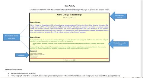 Solved Class Activity Create A New Html File With The Name