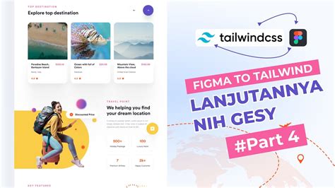 Slicing Design Pake Tailwind Website Travel Part4 Youtube