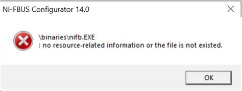 error while launching ni fbus configurator software ni