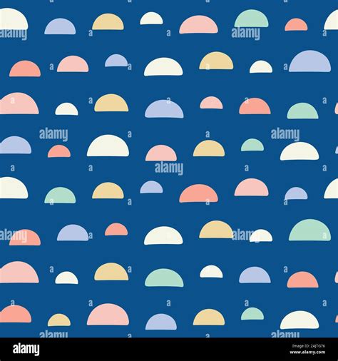 Abstract Pattern Vector Of Semi Circle Shapes Colourful Seamless Repeat Background Design Stock