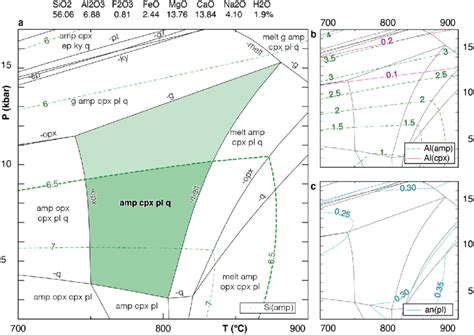 P T Pseudosection And Selected Isopleths Calculated In The Ncfmasho Download Scientific Diagram