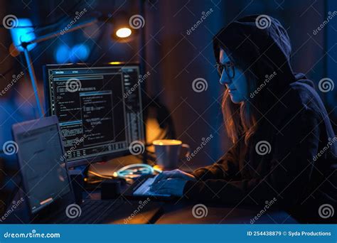 Hacker Using Computer Virus For Cyber Attack Stock Image Image Of Online Spyware 254438879
