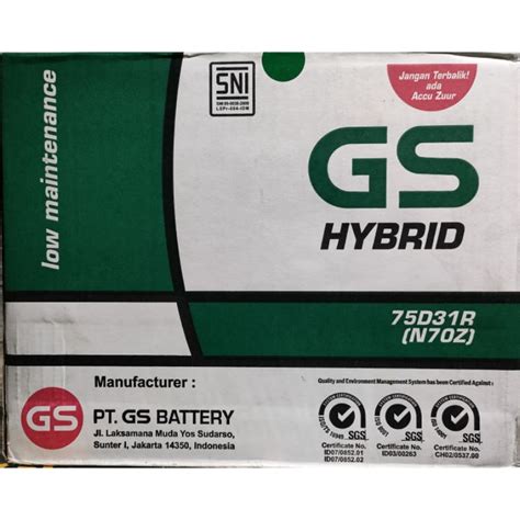 Jual Accu Aki Gs Hybrid N70z 75d31r Shopee Indonesia