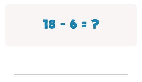 Subtraction Worksheet Enter The Correct Answer For 18 6