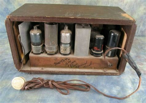 Antique Setchell Carlson Dorafone Wooden Radio For Parts Or Repair
