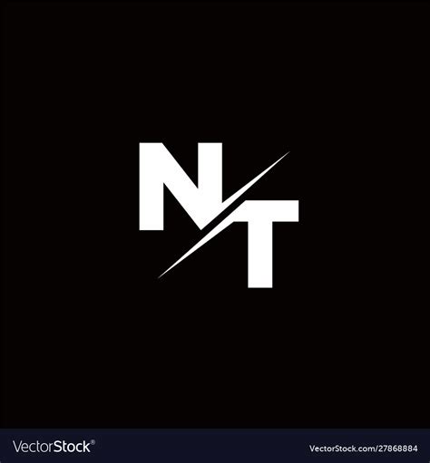 Nt Logo Letter Monogram Slash With Modern Vector Image