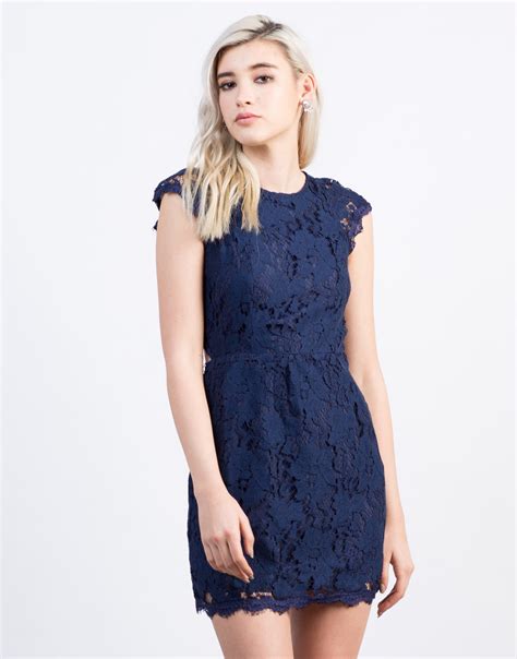 Exposed Back Lace Dress Party Dress Blue Lace Dress 2020ave