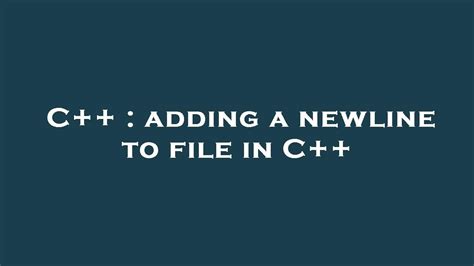 C Adding A Newline To File In C Youtube