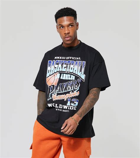 Oversized Basketball Graphic T Shirt