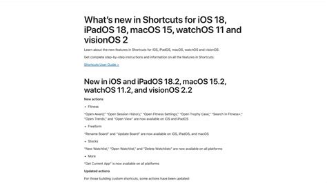 Whats New In Shortcuts In Ios And Ipados 182 Macos 152 Watchos 11