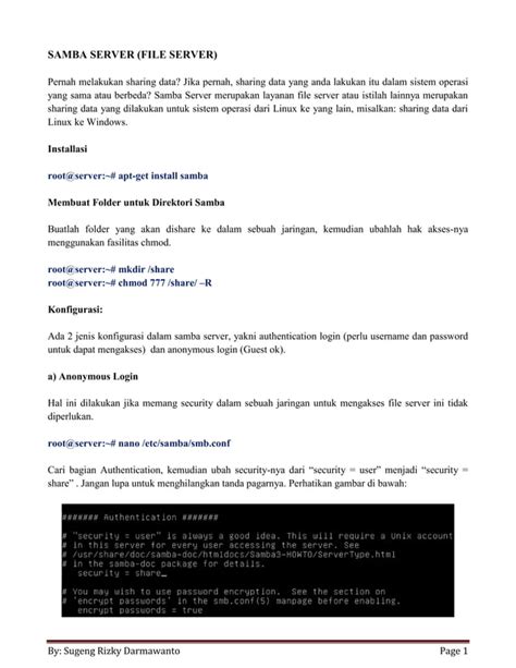 Konfigurasi Samba Server Debian Os Pdf