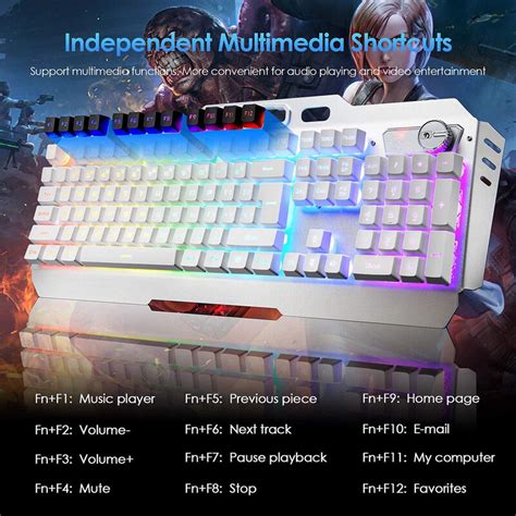 무선 게이밍 키보드 16 종류 Rgb Led 백라이트 충전식 키보드 마우스 4800mah 배터리 금속 패널 메커 작업장