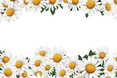 Un Marco De Margaritas Sobre Un Fondo Blanco Foto Premium