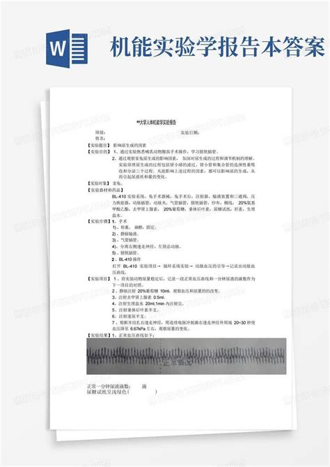 人体机能学实验报告word模板下载 编号qdebwyop 熊猫办公