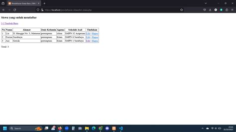 Tugas CRUD Pendaftaran