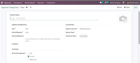 Expense Categories In Odoo Expenses App Odoo V Community Edition Book